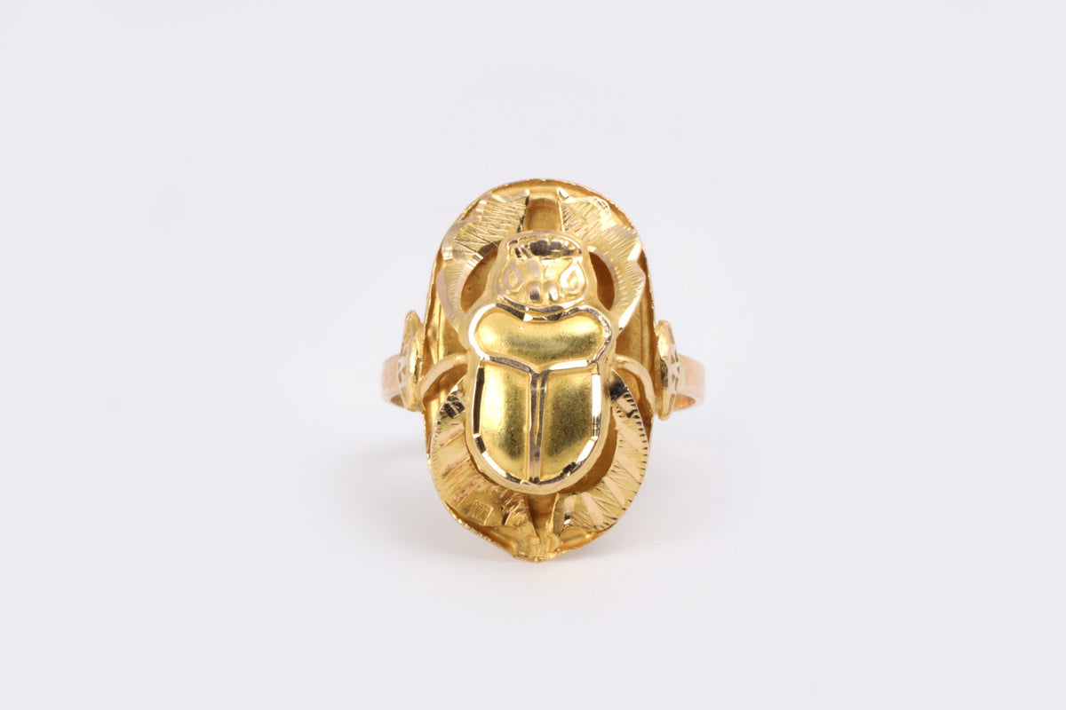 18k Yellow Gold Scarab Beetle Ring Size 7 (3.65g.) – Chorost & Co.