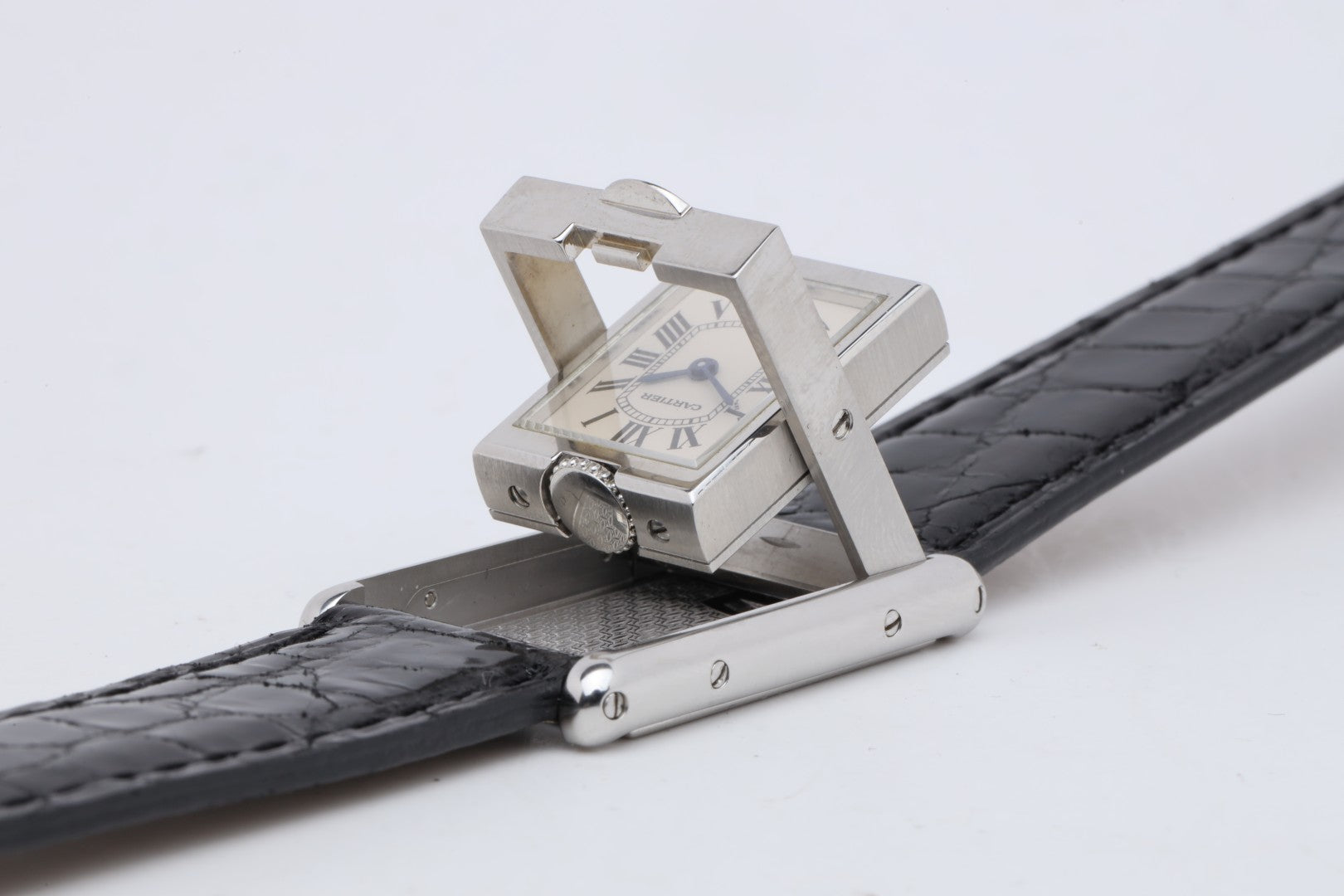 Cartier Tank Basculante 2368 22mm x 32mm Stainless Steel Quartz Watch ...