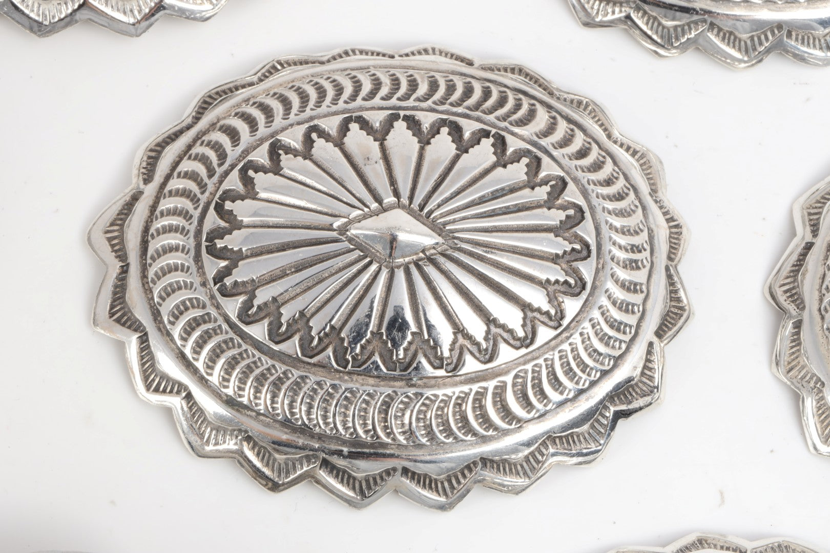 925 Silver Native American 12-piece Concho Belt Set (459.80g ...