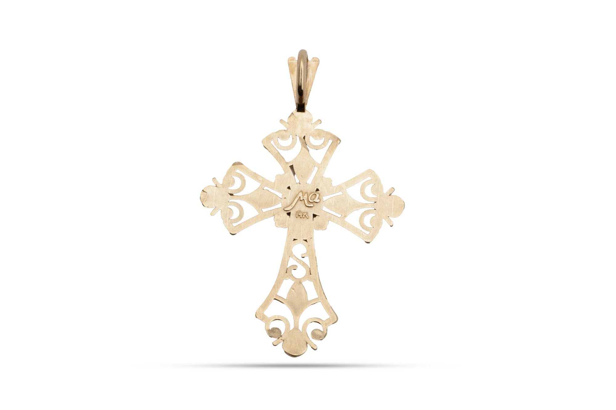 Michael Anthony 14k Yellow Gold Flourished Cross Pendant (1.55g ...