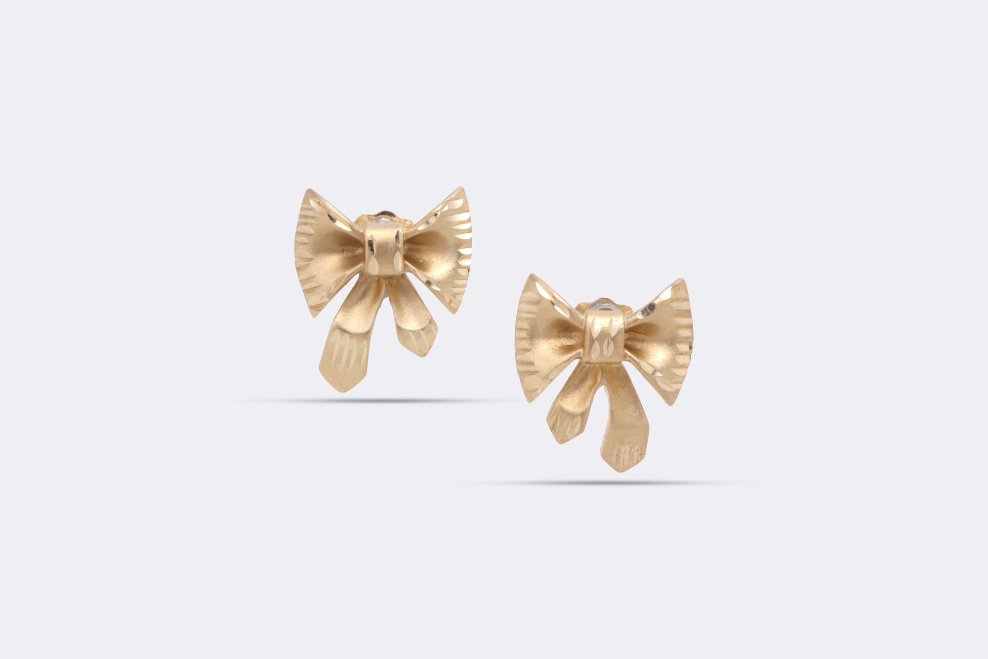 Michael Anthony 14k Yellow Gold Faceted Bow Stud Earrings (2.90g ...