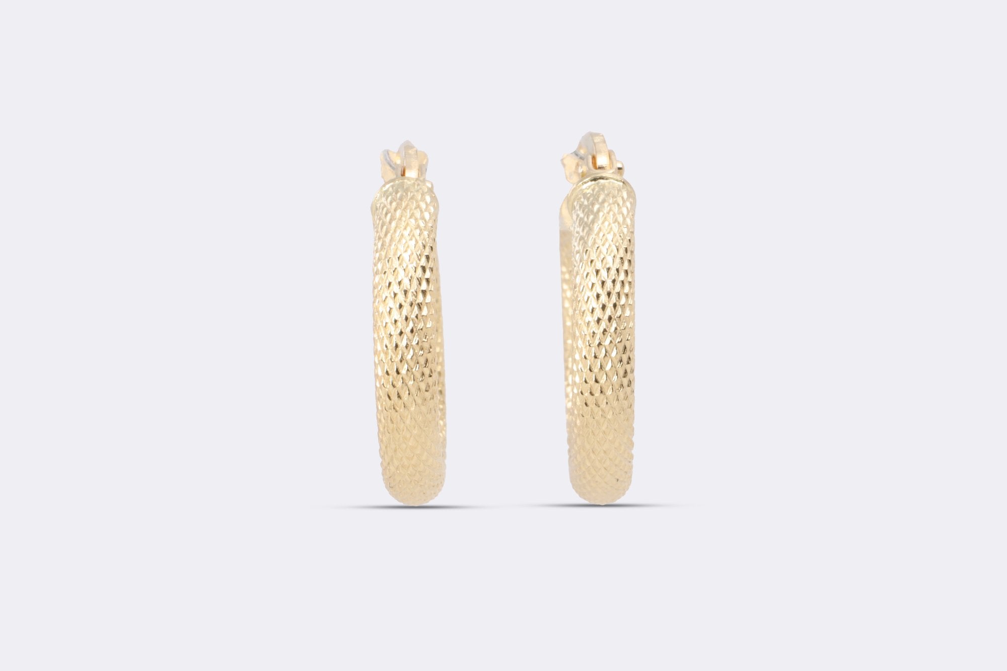 18k Yellow Gold Faceted Huggie Hoop Earrings (1.90g.) - Chorost & Co.