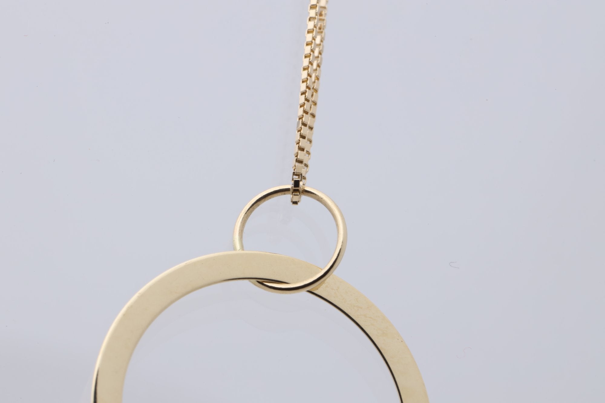 17.5'' 14k Yellow Gold Interlocking Circles Statement Necklace (4.20g ...