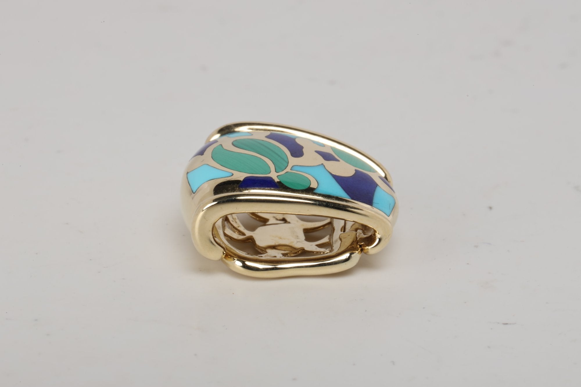 Na Hoku 14k Yellow Gold Multi Gemstone Inlay Earrings and Pendant Set ...