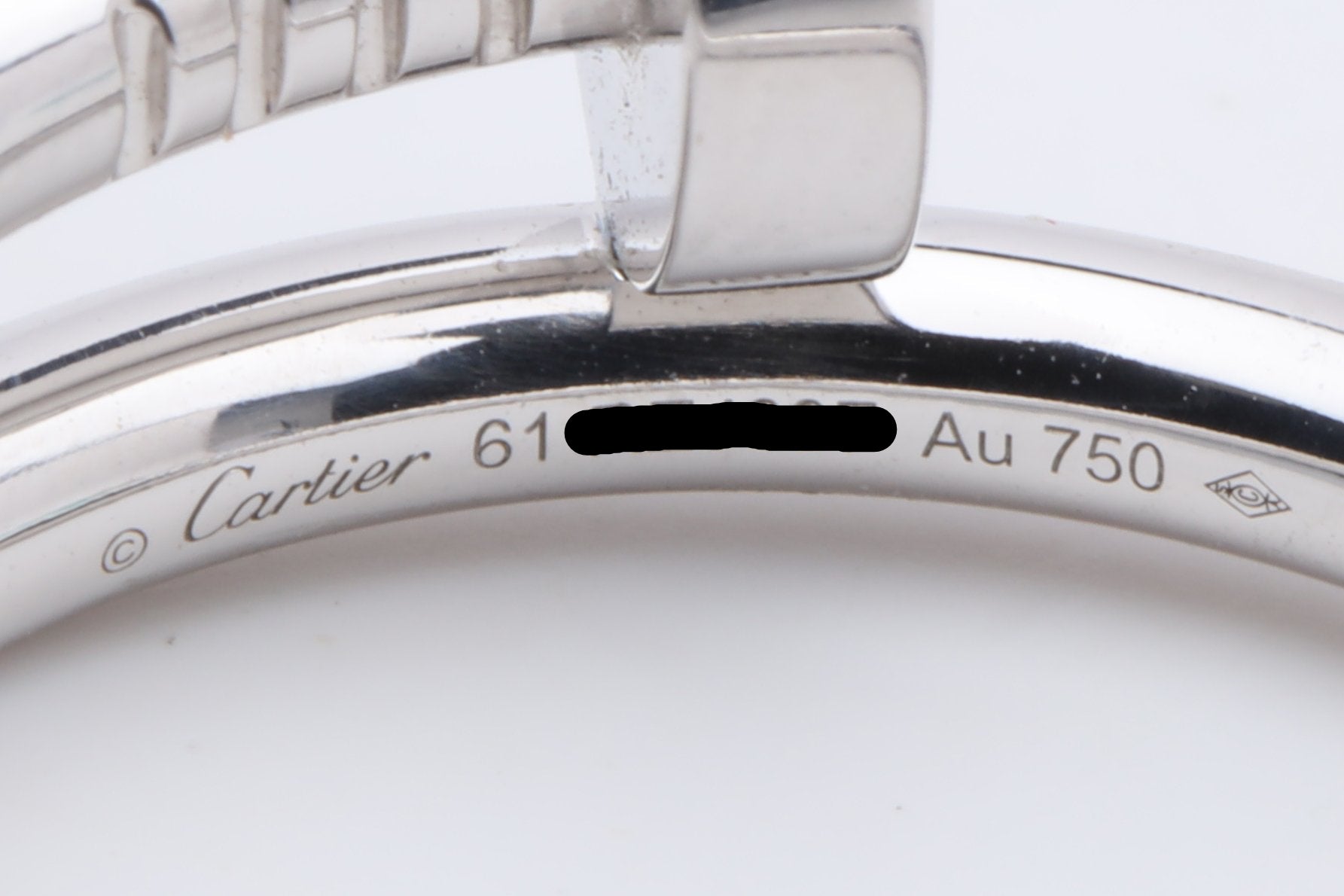 Cartier 18k White Gold Juste un Clou Ring, Classic Model Size 9.5 (8.5 ...