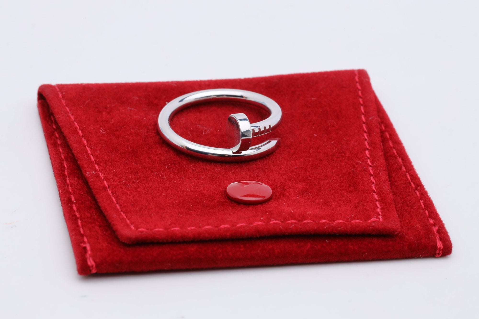 Cartier 18k White Gold Juste un Clou Ring, Classic Model Size 9.5 (8.5 ...